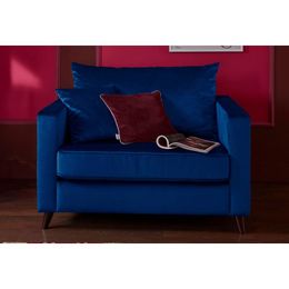 Home Affaire Sessel &raquo;Renesse&laquo; lose Kissen, Keder an Sitzkissen blau Luxus-Microfaser ALTARA NUBUCK (100% Polyester);Samtvelours 100% Polyester