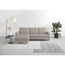 Home Affaire Ecksofa &raquo;Summer L-Form&laquo; mit Recamiere, mit oder ohne Bettfunktion und Bettkasten, Cord-Bezug grau 95% Polyester, 5% Polyamid