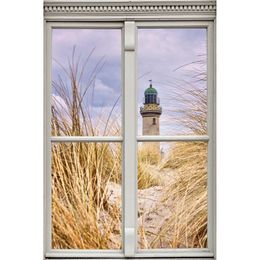 queence Wandsticker &raquo;Leuchtturm&laquo; Wandsticker, Wandbild, selbstklebend, 3D, Fenster beige