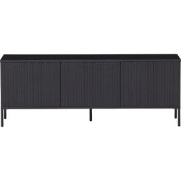 Woood Sideboard &raquo;New Gravure, TV-Kommode, Breite 100 cm oder 150 cm&laquo; Kommode H&ouml;he 56 cm, mit grafischen Relieft&uuml;ren, viel Stauraum schwarz 