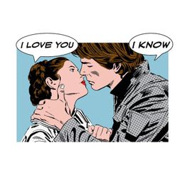 Komar Bild &raquo;Star Wars Classic Comic Quote Leia Han&laquo; Star Wars 1 Stk. tlg. Wandbild zur Dekoration im Kinderzimmer - ohne Rahmen bunt Holz, Papier