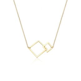 Elli Damen Kette mit Anh&auml;nger &raquo;Anh&auml;nger Quadrat 925 Sterling Silber&laquo; gold