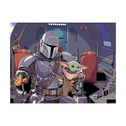 Komar Bild &raquo;Mandalorian The Child Cockpit&laquo; Disney Star Wars 1 Stk. tlg. Wandbild zur Dekoration im Kinderzimmer - ohne Rahmen bunt Holz, Papier