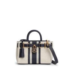 Tommy Hilfiger Damen Tragetasche &raquo;AMERICAN ICON MICRO TOTE CANVAS&laquo; Damen Handtasche, Minibag, Umh&auml;ngetasche mit Schloss-Schmuckelement