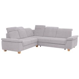 Home Affaire Ecksofa &raquo;Dalia L-Form&laquo; mit Federkernpolsterung, wahlweise mit Bettfunktion, Bettkasten silber Luxus-Microfaser Florence (100% Polyester);