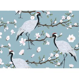 Livingwalls living walls Fototapete &raquo;Designwalls Japanese Cranes&laquo; glatt Vlies, Wand, Schr&auml;ge, Decke bunt Vlies