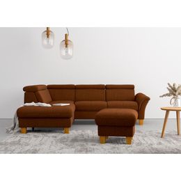 Home Affaire Ecksofa &raquo;Lindgren L-Form&laquo; wahlweise mit TV-Funktion, Stauraum und Kopfteilverstellung rosa 100% Polyester