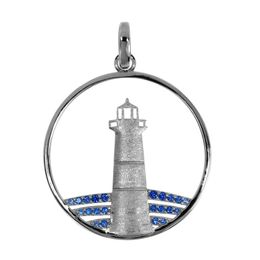 OSTSEE-SCHMUCK Damen OSTSEE-SCHMUCK Kettenanh&auml;nger &raquo; Anh&auml;nger Leuchtturm 30 mm&laquo; 1 Stk. tlg. wei&szlig;
