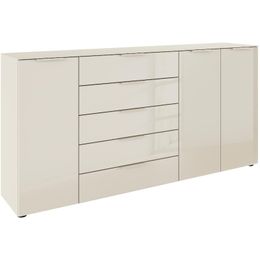 Rauch Kombikommode &raquo;Kommode T&uuml;rkommode Sideboard Kombikommode FLIPP mit Glasfront&laquo; Breite 200 cm mit 4 Einlegeb&ouml;den, 3-t&uuml;rig, 5 Schubladen, Soft-Close