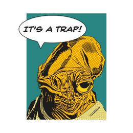 Komar Bild &raquo;Star Wars Classic Comic Quote Ackbar&laquo; Star Wars 1 Stk. tlg. Wandbild zur Dekoration im Kinderzimmer - ohne Rahmen bunt Holz, Papier