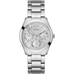 Guess Damen Multifunktionsuhr &raquo;ZOE&laquo; Quarzuhr, Armbanduhr, Damenuhr, Datum, 12/24-Std.-Anzeige silber