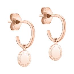 Liebeskind Berlin Damen Paar Creolen &raquo;Schmuck Geschenk Gold 375 Ohrringe Gold Collection&laquo; Einh&auml;nger abnehmbar rosa