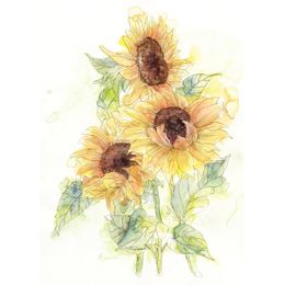 Komar Vliestapete &raquo;Digitaldruck Vlies - Girasol - Gr&ouml;&szlig;e 200 x 250 cm&laquo; bedruckt glatt Wohnzimmer, Schlafzimmer gelb Vlies