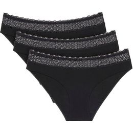 Triumph Damen Tai-Slip &raquo;Feel of Modal&laquo; 3er Pack, sehr weich, elastischer Bund mit Spitze schwarz XS