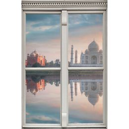 queence Wandsticker &raquo;Taj Mahal&laquo; Wandsticker, Wandbild, selbstklebend, 3D, Fenster bunt
