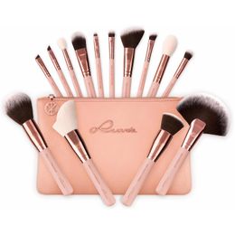 Luvia Cosmetics Damen Kosmetikpinsel-Set &raquo;Essential Brushes - Rose Golden Vintage&laquo; vegan rosa