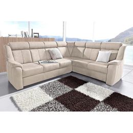 Sit & More sit&more Ecksofa &raquo;Basel L-Form&laquo; wahlweise mit Relaxfunktion wei&szlig; Altara Nubuck , Luxus-Microfaser (100% Polyester;PRIMABELLE -Microfaser, Luxus-