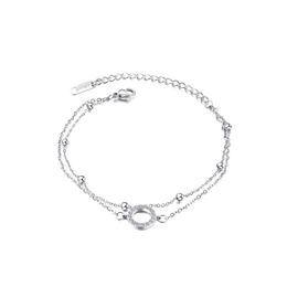 Firetti Damen Armband &raquo;Schmuck Geschenk Armschmuck Armkette Ankerkette Circle&laquo; mit Zirkonia (synth.) silber