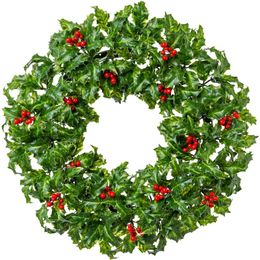 Creativ green Dekokranz &raquo;Weihnachtsdeko&laquo; mit Ilex-Beeren gr&uuml;n Kunststoff