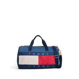 Tommy Jeans Damen Weekender &raquo;TJM ARCHIVE DENIM DUFFLE&laquo;, Unisex Reisetasche, Freizeittasche mit plaktiver Logoflagge