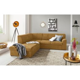 DOMO collection Ecksofa &raquo;Topper zeitlos elegant, kompakte Stellma&szlig;e, OTTOs Choice, L-Form&laquo; mit Ottomane, wahlweise mit Schlaffunktion gelb