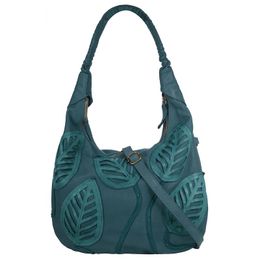 Samantha Look Damen Shopper echt Leder, Made in Italy blau