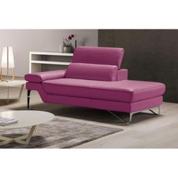 Egoitaliano Ottomane &raquo;Princess, elegantes Designsofa mit erstklassigem Sitzkomfort,&laquo; inkl. verstellbarem Kopfteil und edle Designmetallf&uuml;&szlig;e lila Leder NUVOLE (