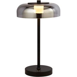 Searchlight Tischleuchte &raquo;Frisbee Table Lamp - Black Metal & Smoked Glass&laquo; LED-Modul 1 Stk. Warmwei&szlig; schwarz