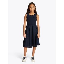 Tommy Hilfiger M&auml;dchen Sommerkleid &raquo;COMBI DRESS SS&laquo; mit Kontrastn&auml;hten blau 4 (104), N-Gr
