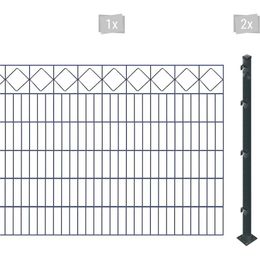 Arvotec Doppelstabmattenzaun &raquo;ESSENTIAL 120 zum Aufschrauben "Karo" mit Zierleiste&laquo; Zaunh&ouml;he 120 cm, Zaunl&auml;nge 2 - 60 m grau Kunststoff, Stahl