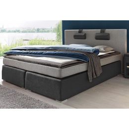 ATLANTIC HOME COLLECTION Boxspringbett &raquo;Rick&laquo; mit Bonnell-Federkernmatratze, inkl. Topper schwarz Das Kopfteil, die Obermatratze, die untere Box, die 