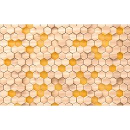 Komar Vliestapete &raquo;Digitaldruck Vlies - Woodcomb Birch - Gr&ouml;&szlig;e 400 x 250 cm&laquo; bedruckt glatt Wohnzimmer, Schlafzimmer braun Vlies
