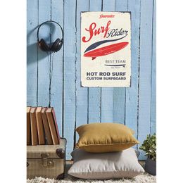 queence Metallbild &raquo;Surf Rider&laquo; 1 Stk. tlg. Stahlschilder beige