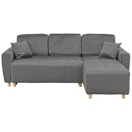 Home Affaire Ecksofa &raquo;Scania L-Form&laquo; wahlweise mit Bettfunktion und Bettkasten grau Microfaer (100% Polyester);Struktur fein (100% Polyester);