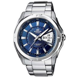 CASIO EDIFICE Herren CASIO EDIFICE Quarzuhr Armbanduhr, Herrenuhr, bis 10 bar wasserdicht, Datum, Wochentag blau