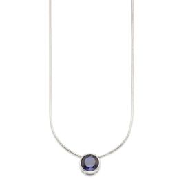 Bruno Banani Damen Kette mit Anh&auml;nger &raquo;Schmuck Geschenk Silber 925 Halsschmuck Halskette Schlangenkette Stein&laquo; mit Zirkonia (synth.), Korund (synth.) 