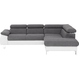 COTTA Ecksofa &raquo;Komaris L-Form, B: 249 cm&laquo; mit Kopfteilverstellung, optional Bettfunktion, Bettkasten & Licht wei&szlig; Microfaser PRIMABELLE (100% 