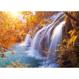 papermoon Fototapete &raquo;Autumn Waterfall&laquo; glatt bunt Vlies