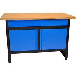 G&uuml;de Werkbank &raquo;GW 2T&laquo; Breite: 120 cm blau Holz, Stahl