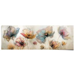 Reinders Poster &raquo;Aquarell Blumen&laquo; Wohnzimmer - Beige - 170 gr. Papier - Blumen und Pflanzen - 158x53 cm