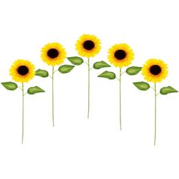 I.GE.A. Kunstblume &raquo;Sonnenblume&laquo; Einzelblume, Stielblume, 5er Set gelb Obermaterial: 90% Polyester, 10% Kunststoff