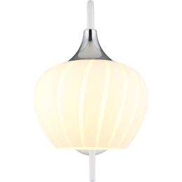 Globo LIGHTING Wandleuchte &raquo;MAXY&laquo; E27 1 Stk. Wandlampe/Metall/Glas Dekorillen/Lichtschein: abw&auml;rts/wei&szlig; chrom