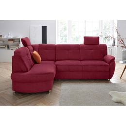 Sit & More sit&more Ecksofa &raquo;Sonoma L-Form&laquo; wahlweise mit Bettfunktion und Bettkasten rot Kunstleder SOFTLUX ;Luxus-Microfaser ALTARA NUBUCK (100% Polyester);