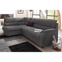 Sit & More sit&more Ecksofa &raquo;Pandora L-Form&laquo; wahlweise mit Bettfunktion und Bettkasten grau Luxus-Microfaser ALTARA NUBUCK (100% Polyester);Luxus-Microfaser 