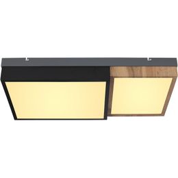 Globo LIGHTING LED Deckenleuchte &raquo;GUNDI&laquo; LED-Modul Warmwei&szlig; Deckenlampe/Wohnzimmer/Schlafzimmer/modern/Holz
