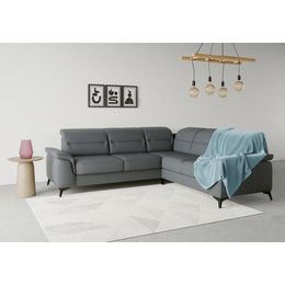 Sit & More sit&more Ecksofa &raquo;Sinatra L-Form&laquo; optinal mit Kopfteilverstellung und Armteilfunktion, Metallf&uuml;&szlig;e grau 98% Polyester, 2% Polyamid