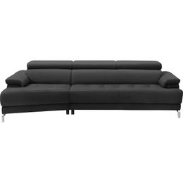 Egoitaliano Ecksofa &raquo;Soul, extravagantes Designsofa, Megasofa, super bequem, tolle Details&laquo; mit Trapez-Abschlu&szlig;element, inkl verstellbarer Kopfteile schwarz Leder