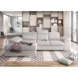 Sit & More sit&more Ecksofa &raquo;Cabrio L-Form, B: 295 cm, mit Sitztiefen-, Arm- & Kopfteilverstellung&laquo; 2 Nierenkissen, Federkern, optional Bettfunktion und Stauraum