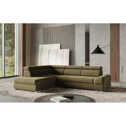 Sit & More sit&more Ecksofa &raquo;Broadway L-Form&laquo; mit verstellbaren Kopfteilen, wahlweise mit Bettfunktion gr&uuml;n 100% Polyester