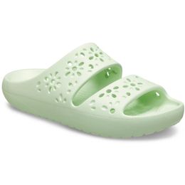 Crocs Damen Badepantolette &raquo;Classic Floral Cut Out Sandal&laquo; , Sandale, Sommerschuh, Pool Slides mit genoppter Innensohle gr&uuml;n 42